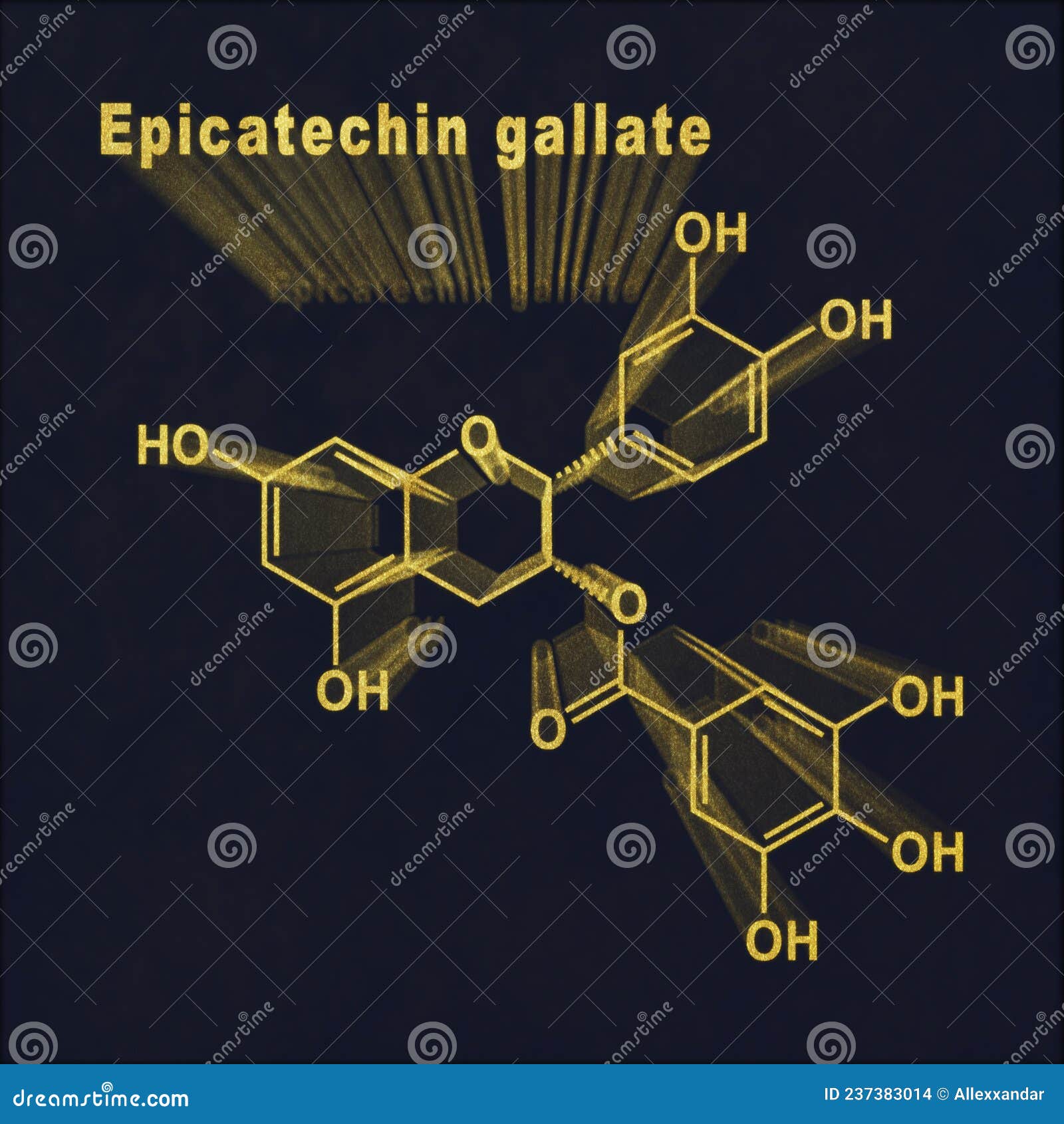Epicatechin (l-epicatechin) Chocolate Flavonoid Molecule. Atoms Are ...