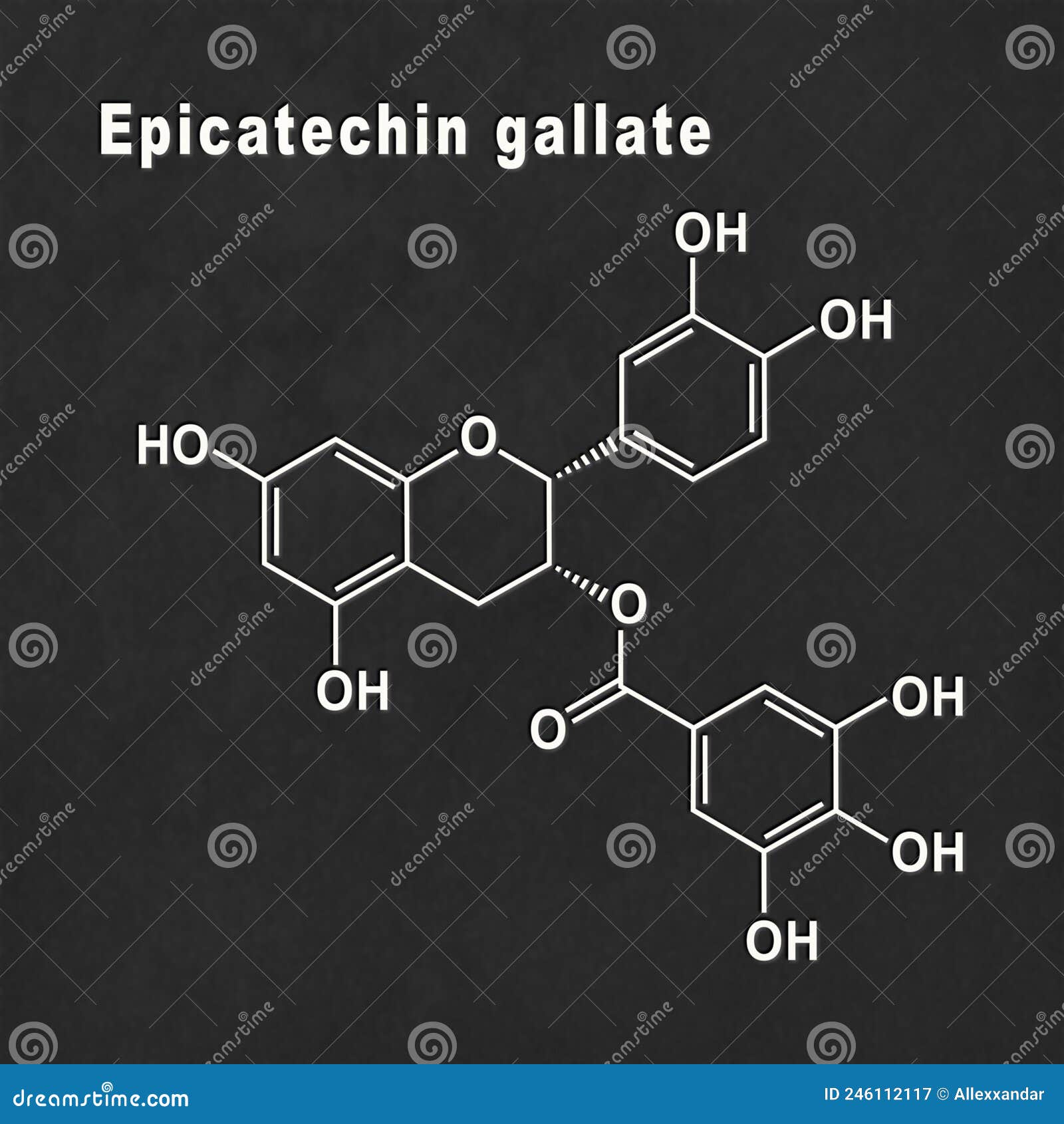 Epicatechin Gallate, Structural Chemical Formula Royalty-Free Stock ...