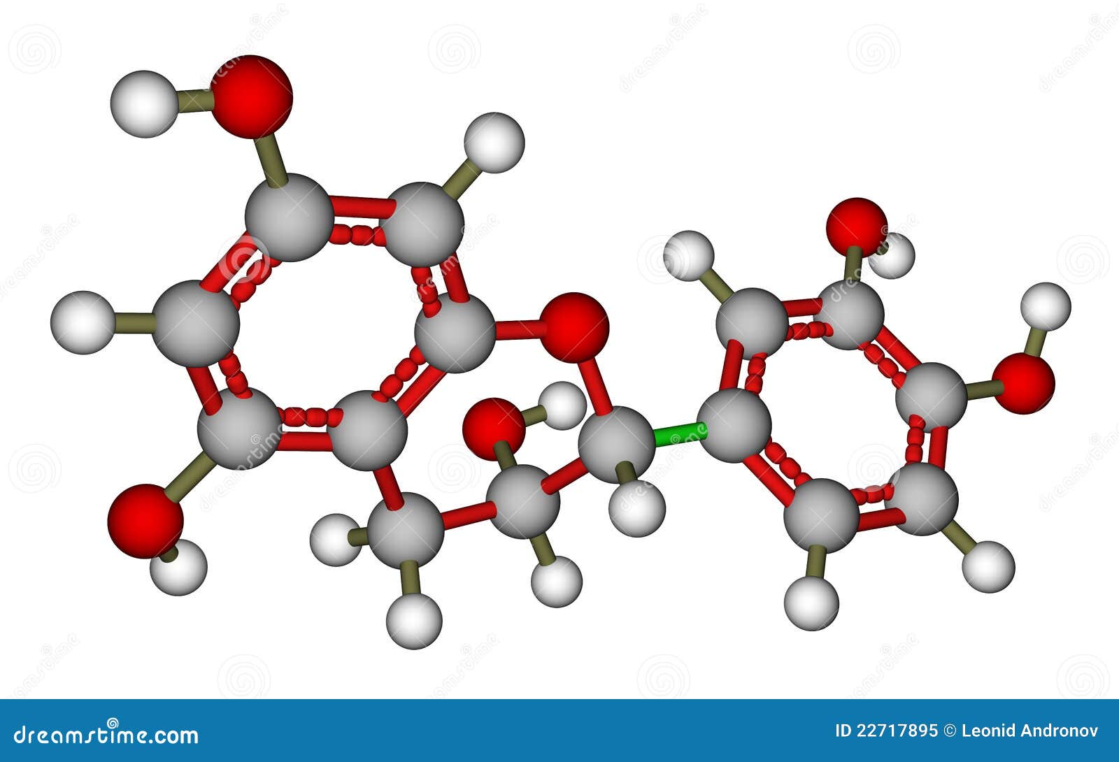 Catechin, Epicatechin, Flavonoid, C15H14O6 Molecule. It Is Flavanol, A ...