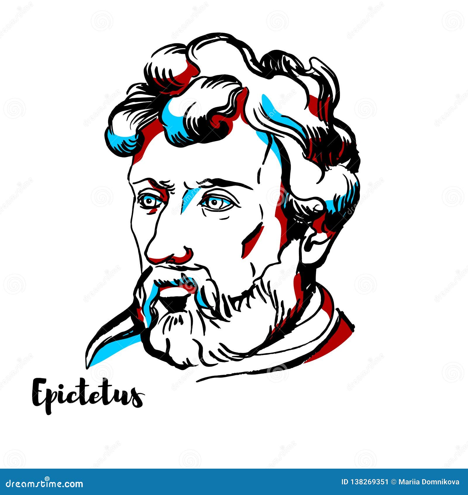 Epictetus Portrait stock vector. Illustration of historical - 138269351