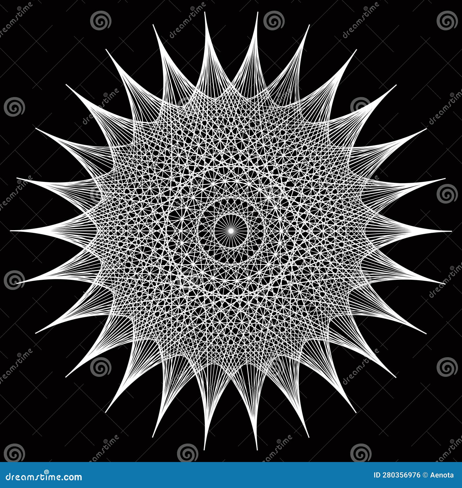 Epicycloid Round Vector Star for Design Project on Black Stock Vector ...