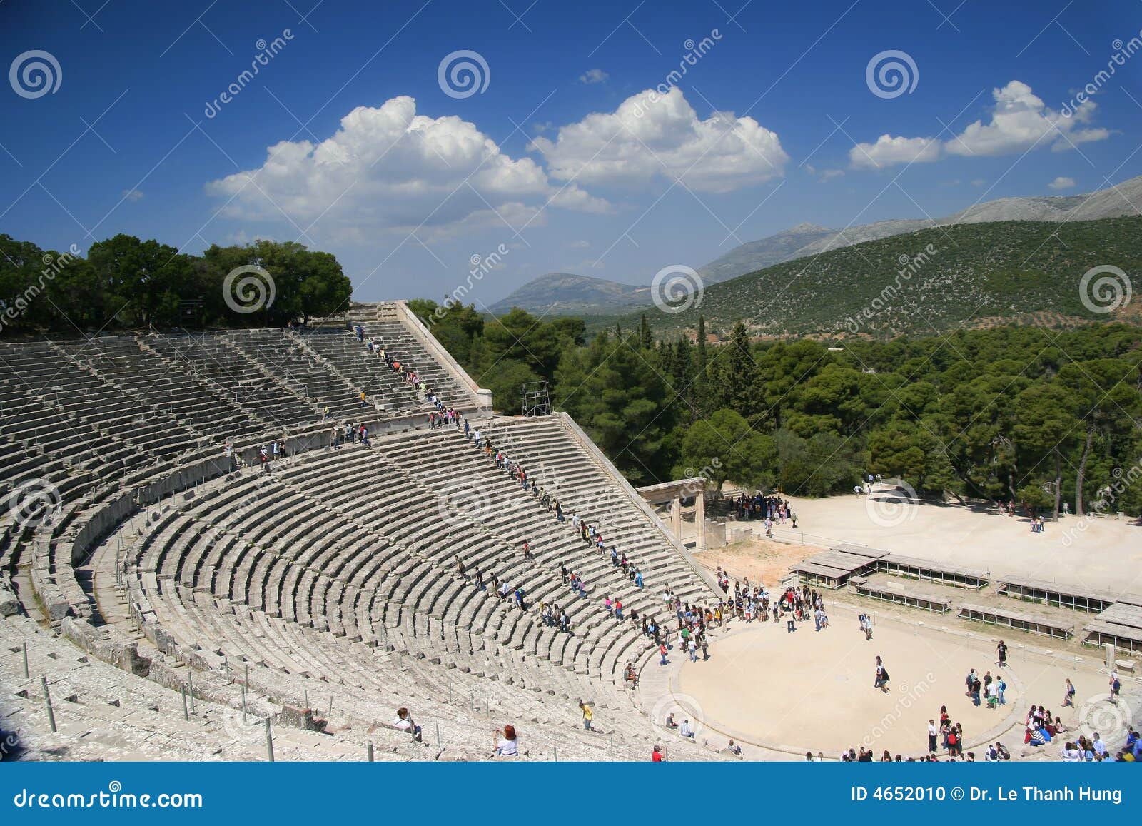 Epidaurus Amphitheater, Greece Stock Photo - Image of open, clouds: 4652010