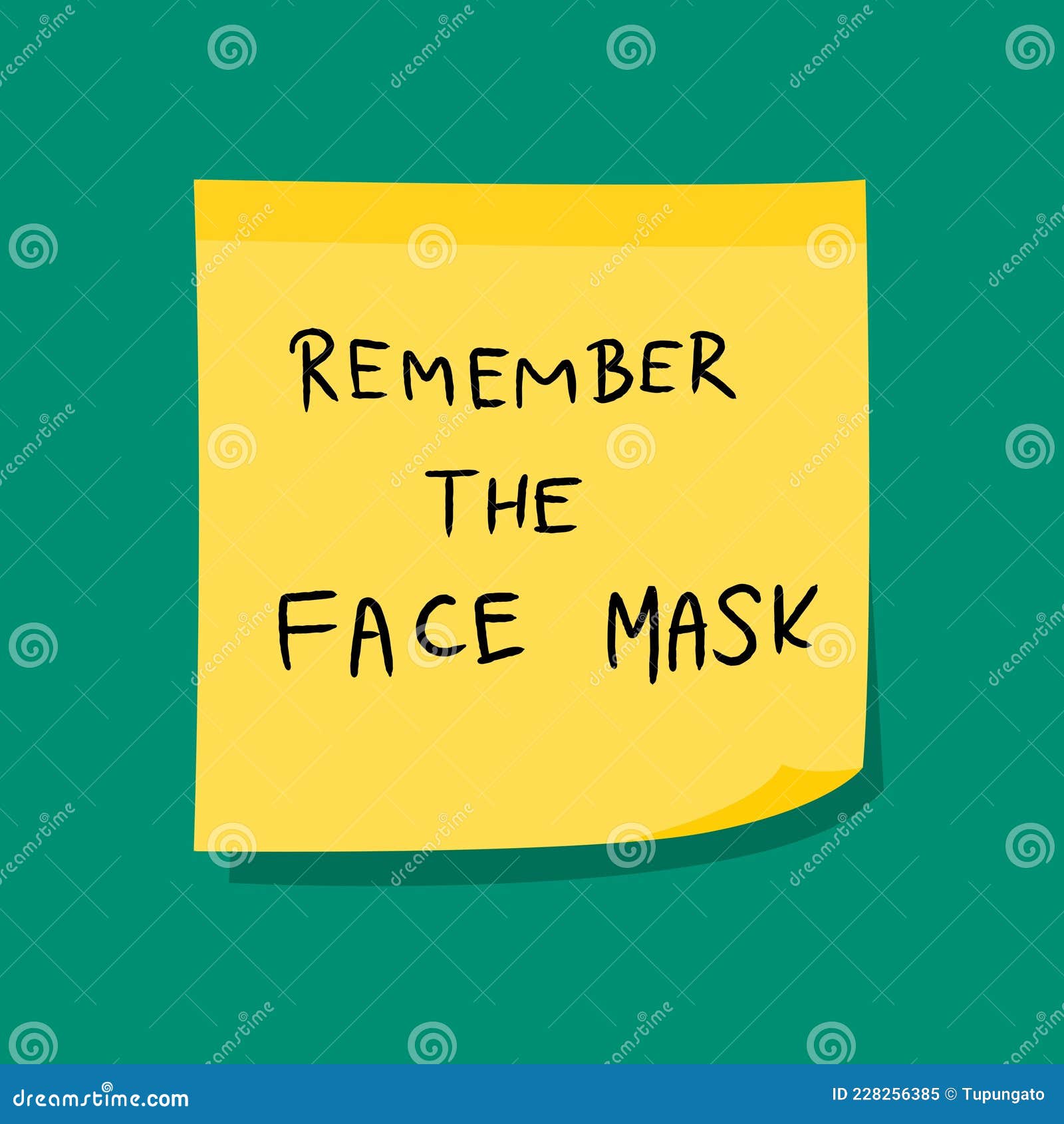 Epidemic Concept - Remember the Face Mask Stock Vector - Illustration ...
