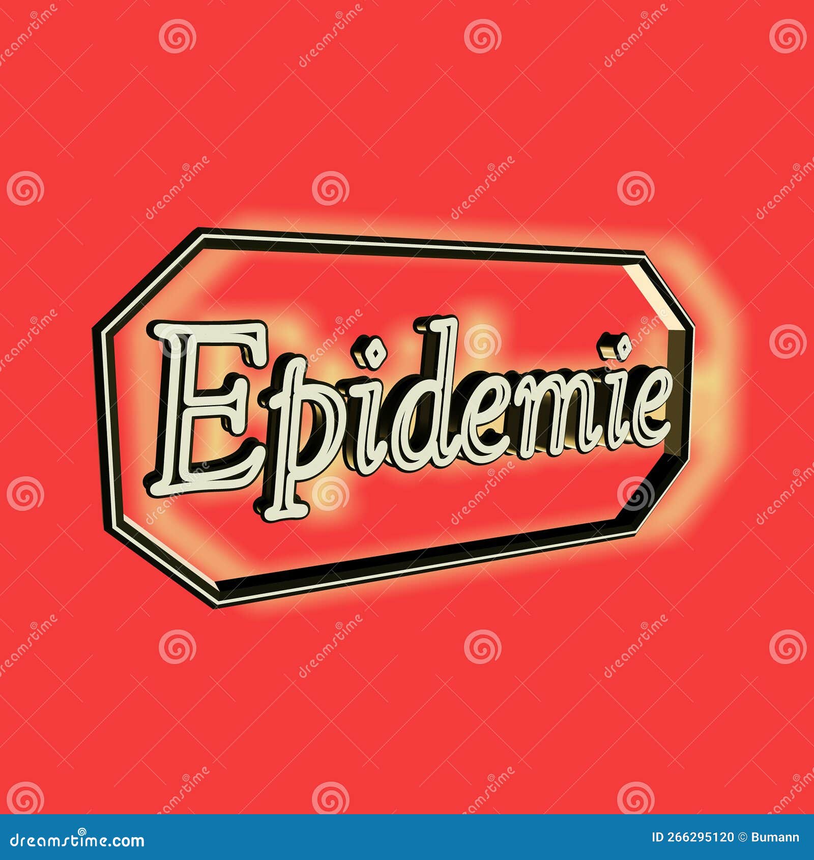 `Epidemie` = Epidemic - Word, Lettering or Text As 3D Illustration, 3D ...