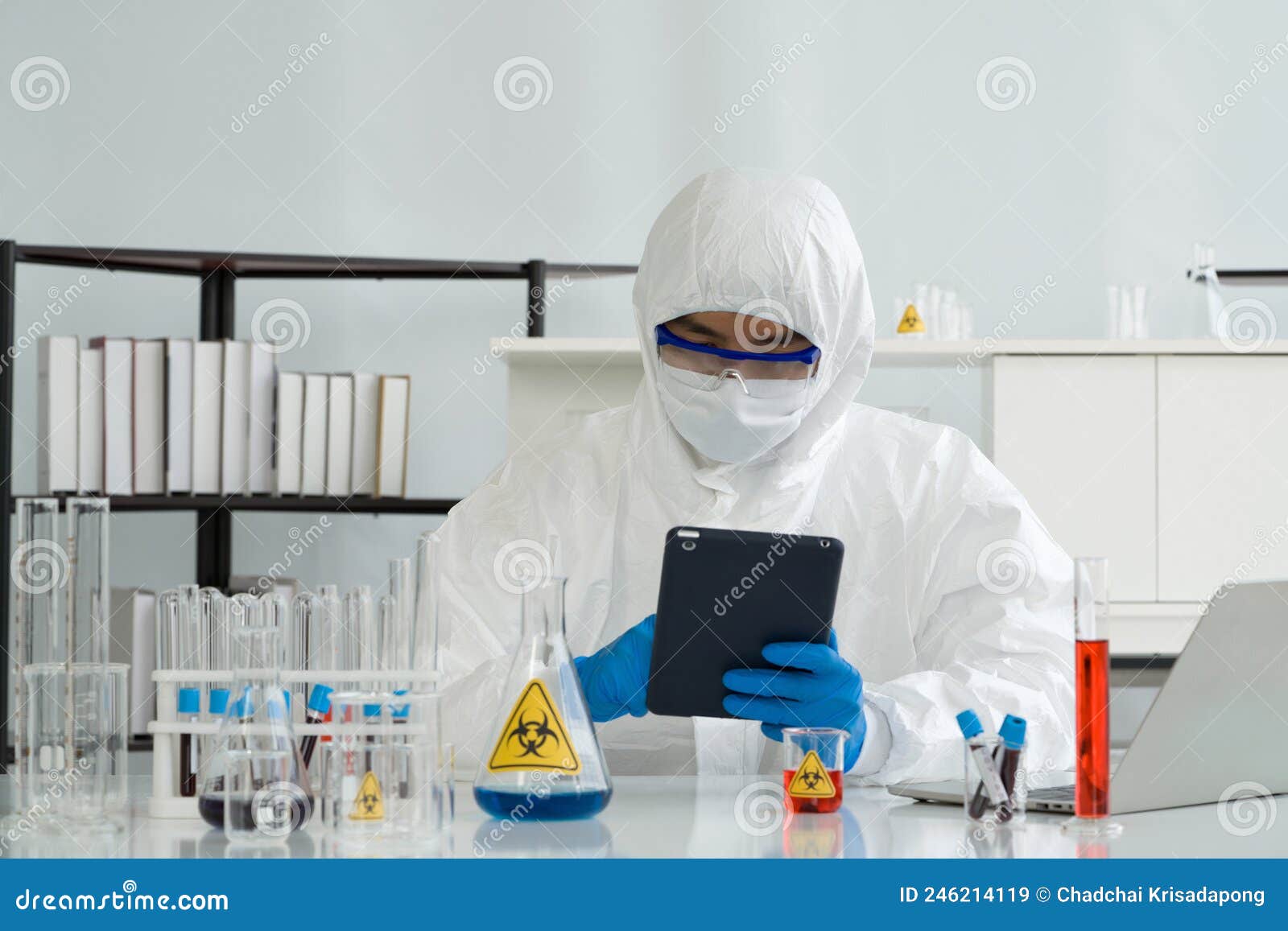 Epidemiological Researcher in Virus Protective Cloth Working in ...