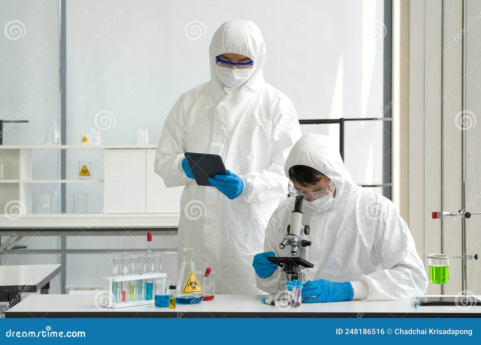 Process Of Coronavirus Testing Examination By Nurse Medic In Laboratory ...