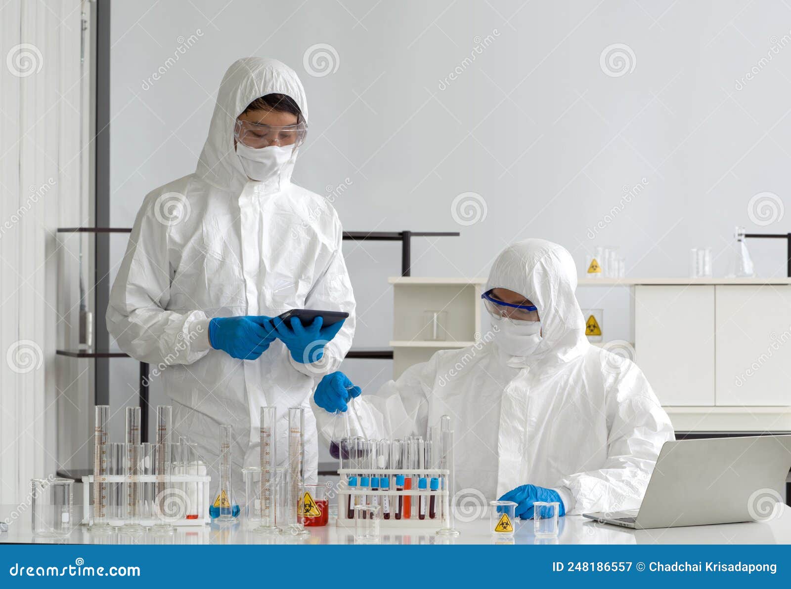 Process Of Coronavirus Testing Examination By Nurse Medic In Laboratory ...