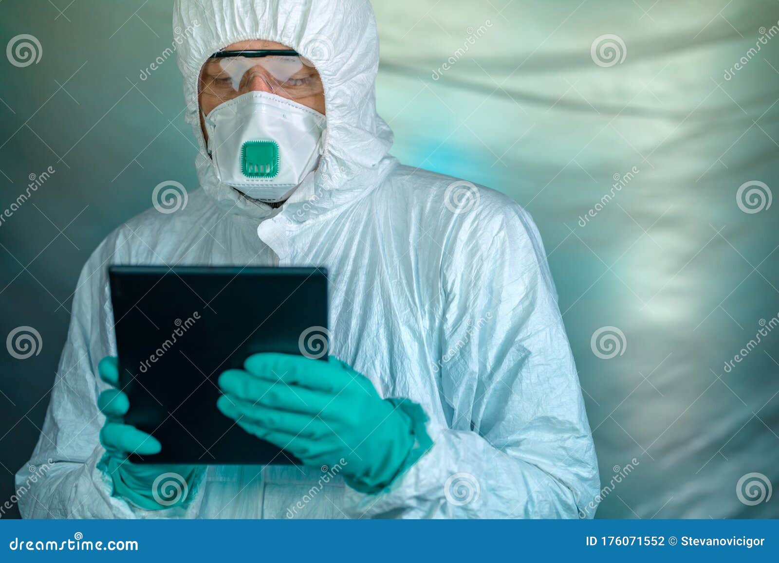 Epidemiologist Using Digital Tablet Computer in Wuhan Coronavirus ...