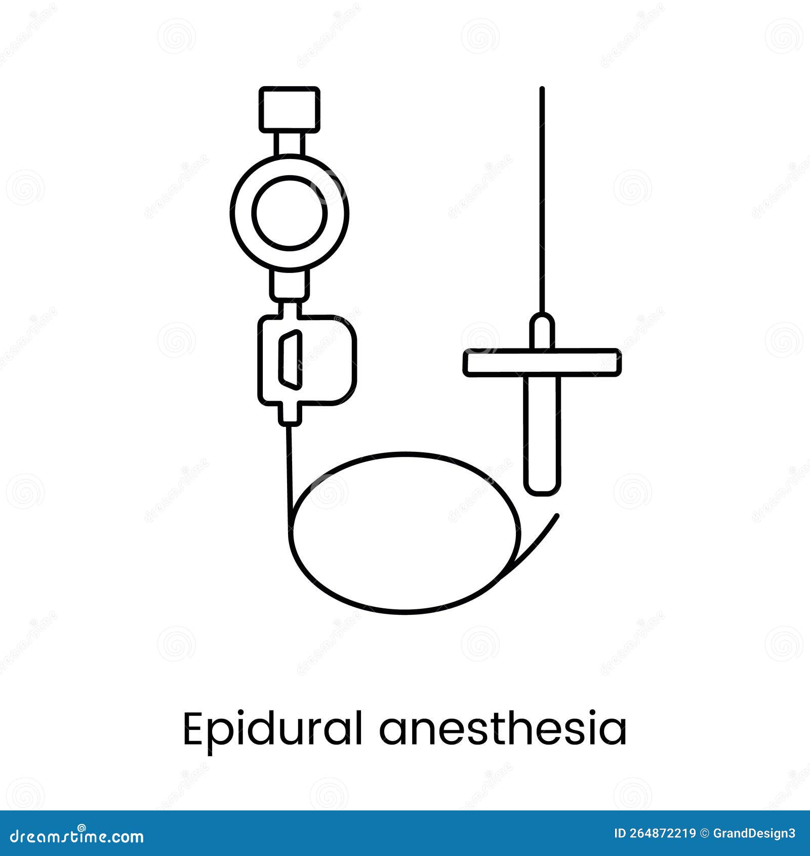 Epidural Anesthesia before Childbirth, Line Icon in Vector. Stock ...