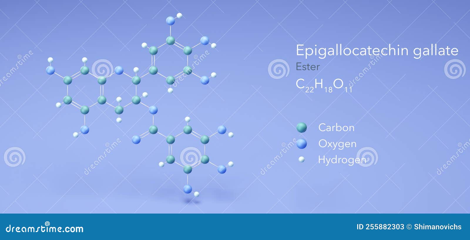 Epigallocatechin Gallate, Egcg, Molecular Structures, 3d Model ...
