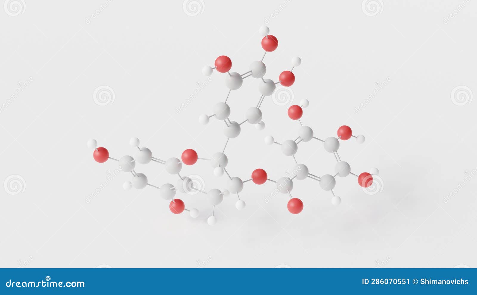 Epigallocatechin Gallate Molecule 3d, Molecular Structure, Ball and ...