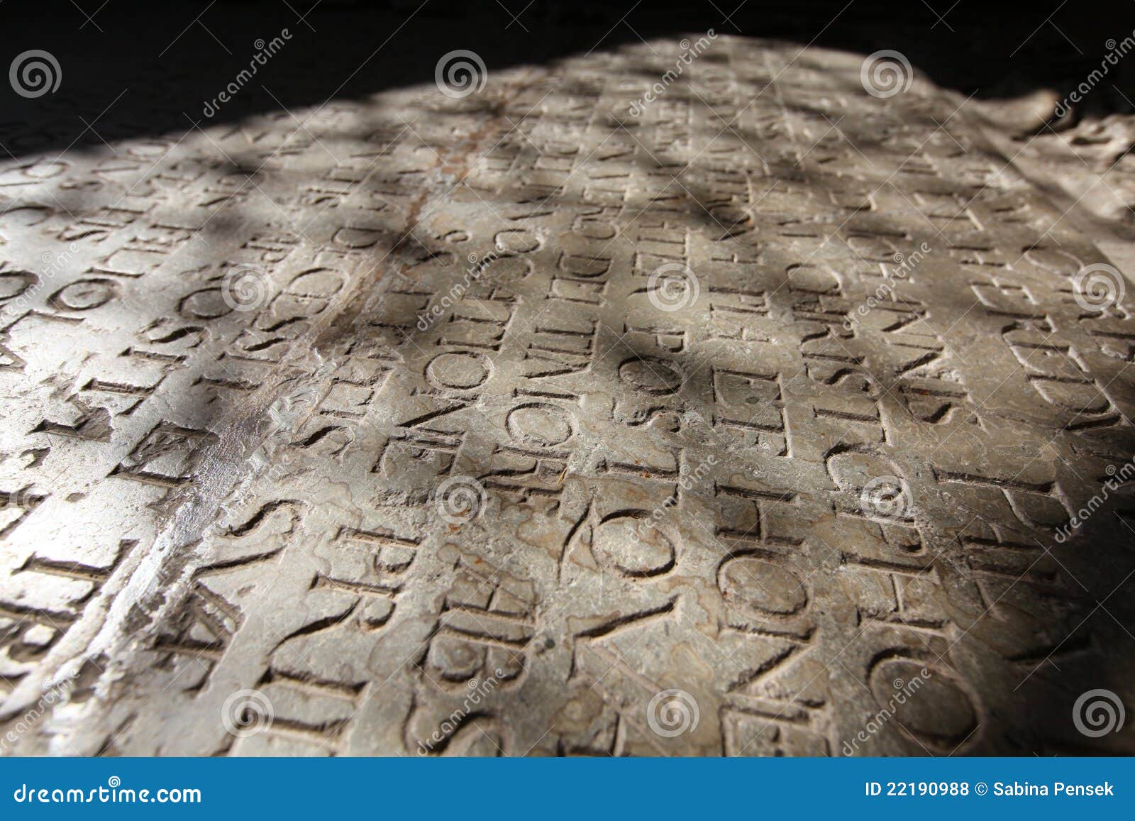 Epigraphy Tombstone with Inscription in Latin Stock Photo - Image of ...