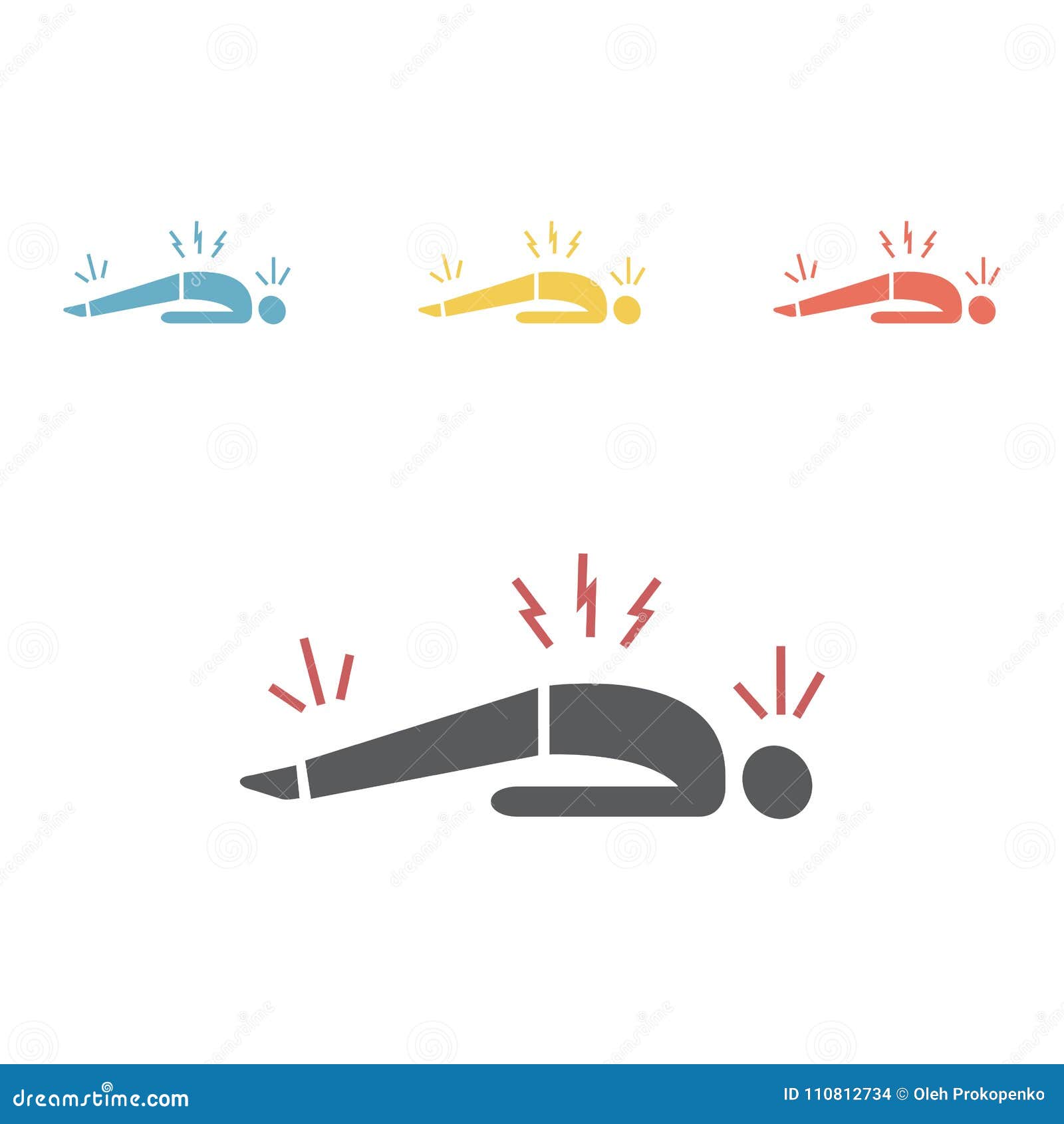 Epilepsy Attack. Flat Icon. Vector Sign. Stock Vector - Illustration of ...