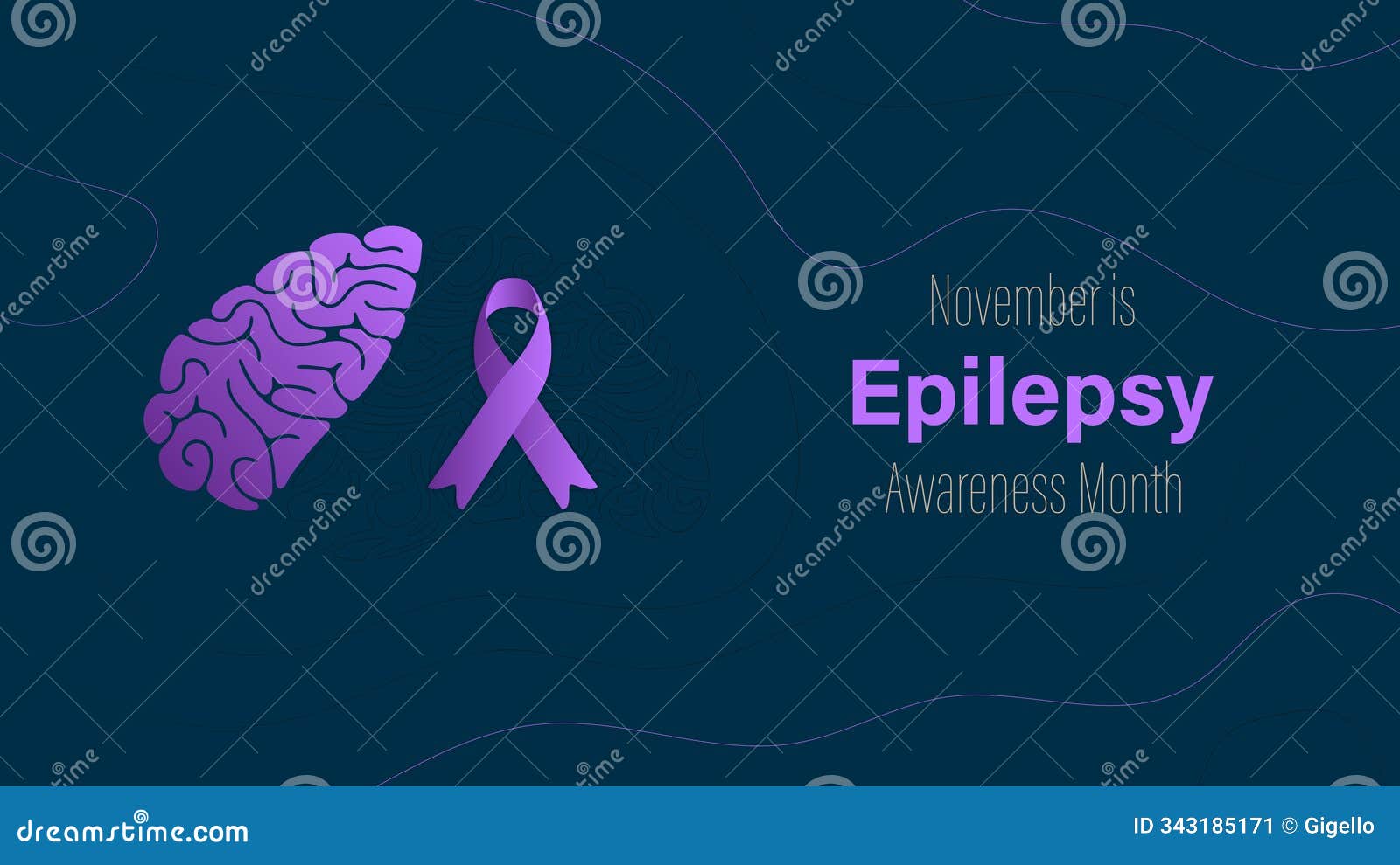 Epilepsy Awareness Month On November In USA Concept Vector. Brain ...