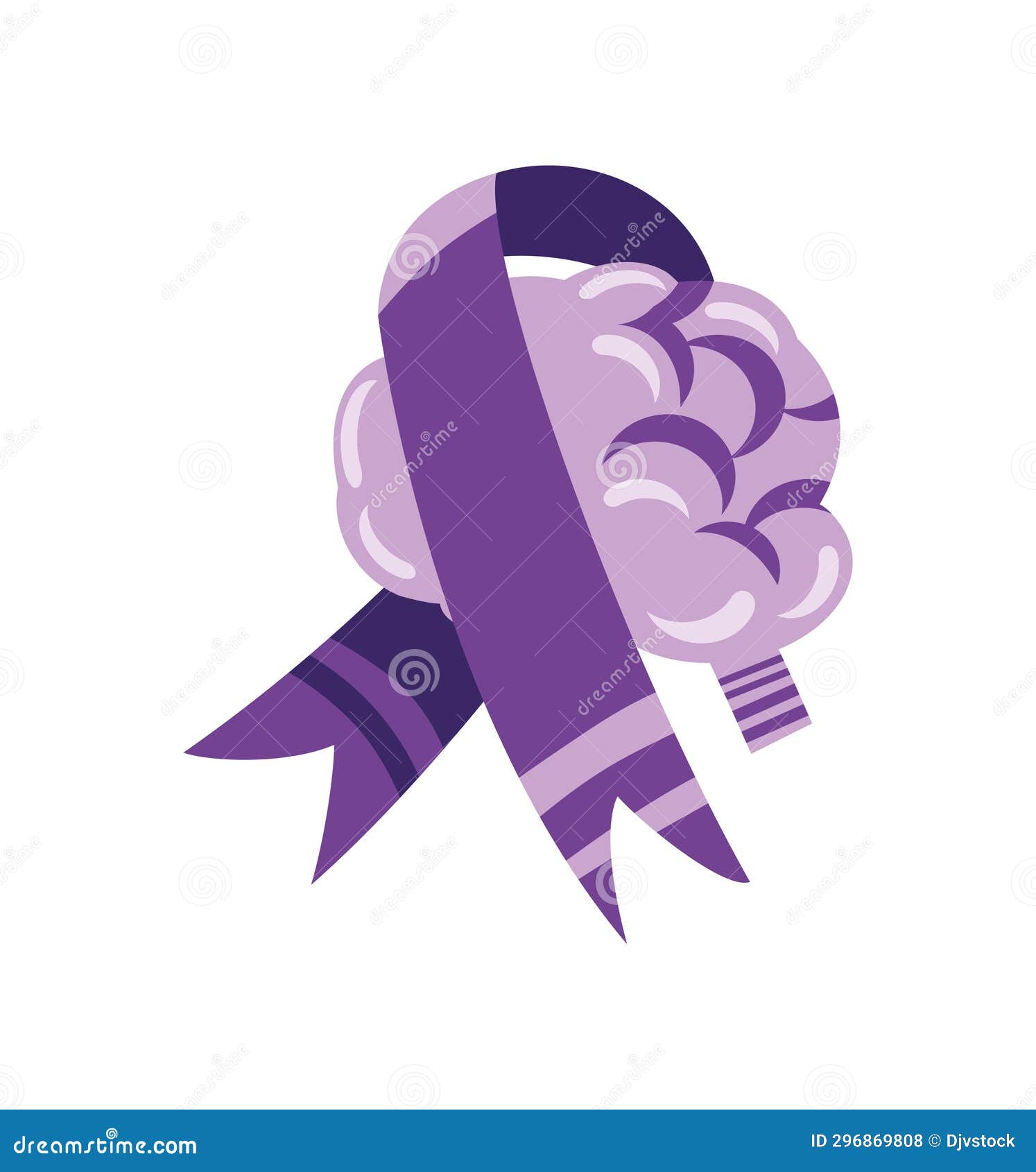 Epilepsy Day Purple Ribbon in Brain Stock Illustration - Illustration ...