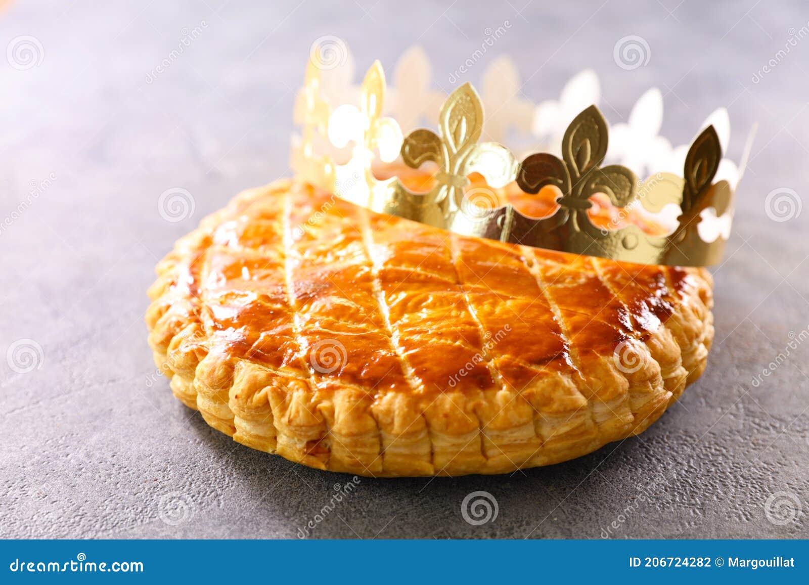 Epiphany cake with crown stock photo. Image of rois - 206724282