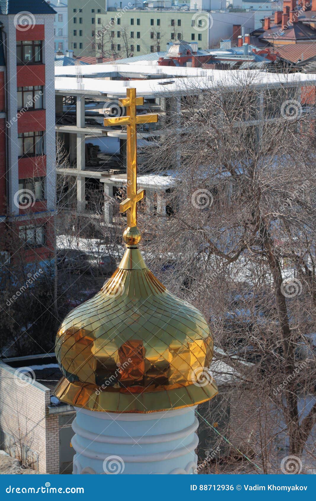Epiphany Cathedral Dome. Kazan, Russia Stock Photo - Image of city ...