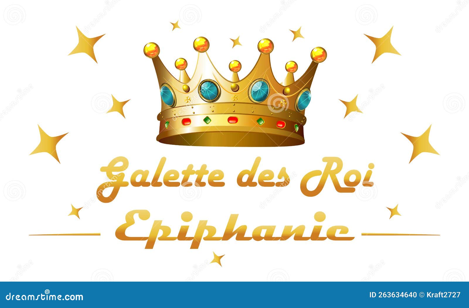 Epiphany Galette Des Roi Typography and Crown Stock Vector ...