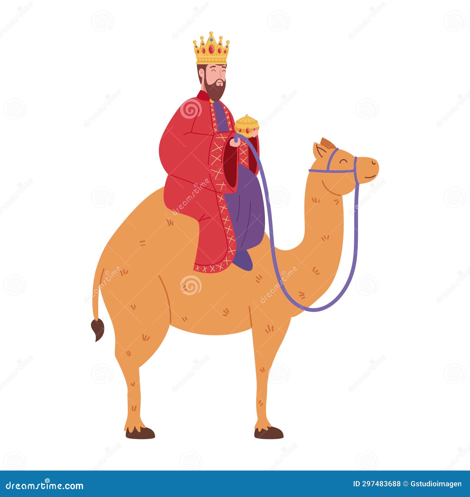 The King Is Riding A Horse Vector Illustration | CartoonDealer.com ...