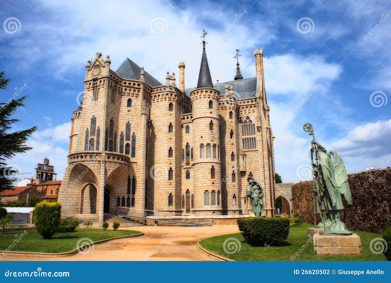 The Episcopal Palace in Astorga Stock Photo - Image of carved, gaudashy ...