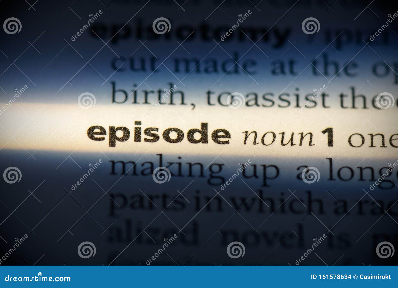 Episode stock photo. Image of word, definition, linguistic - 161578634
