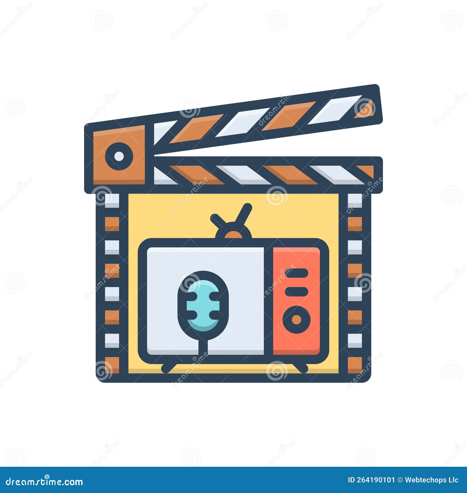 Color Illustration Icon for Episodes, Copy and Antenna Stock Vector ...