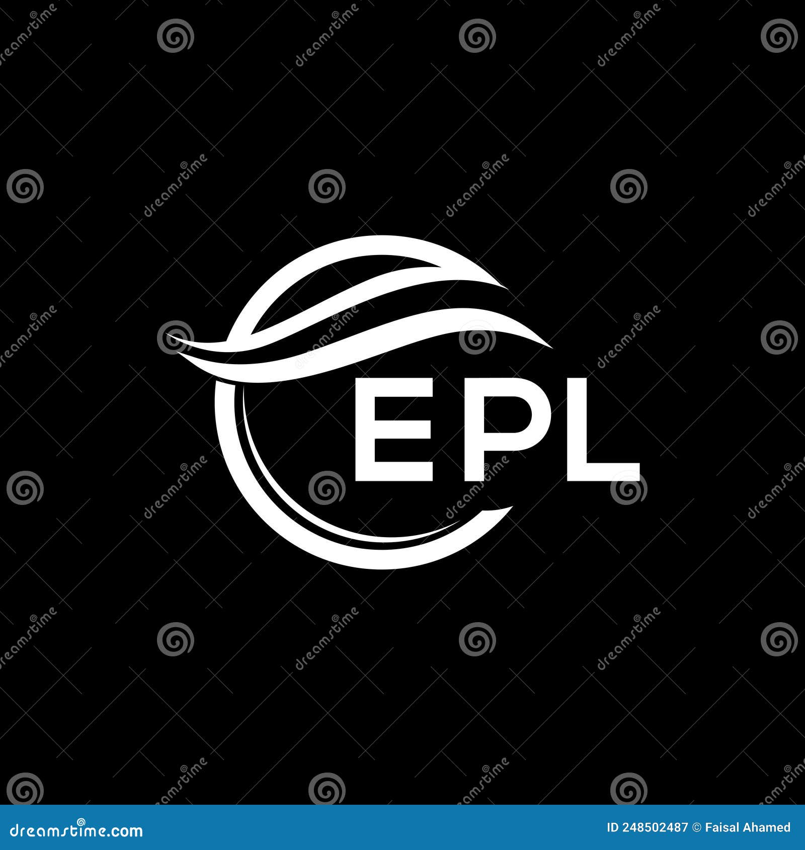 EPL Letter Logo Design on Black Background. EPL Creative Circle Letter ...