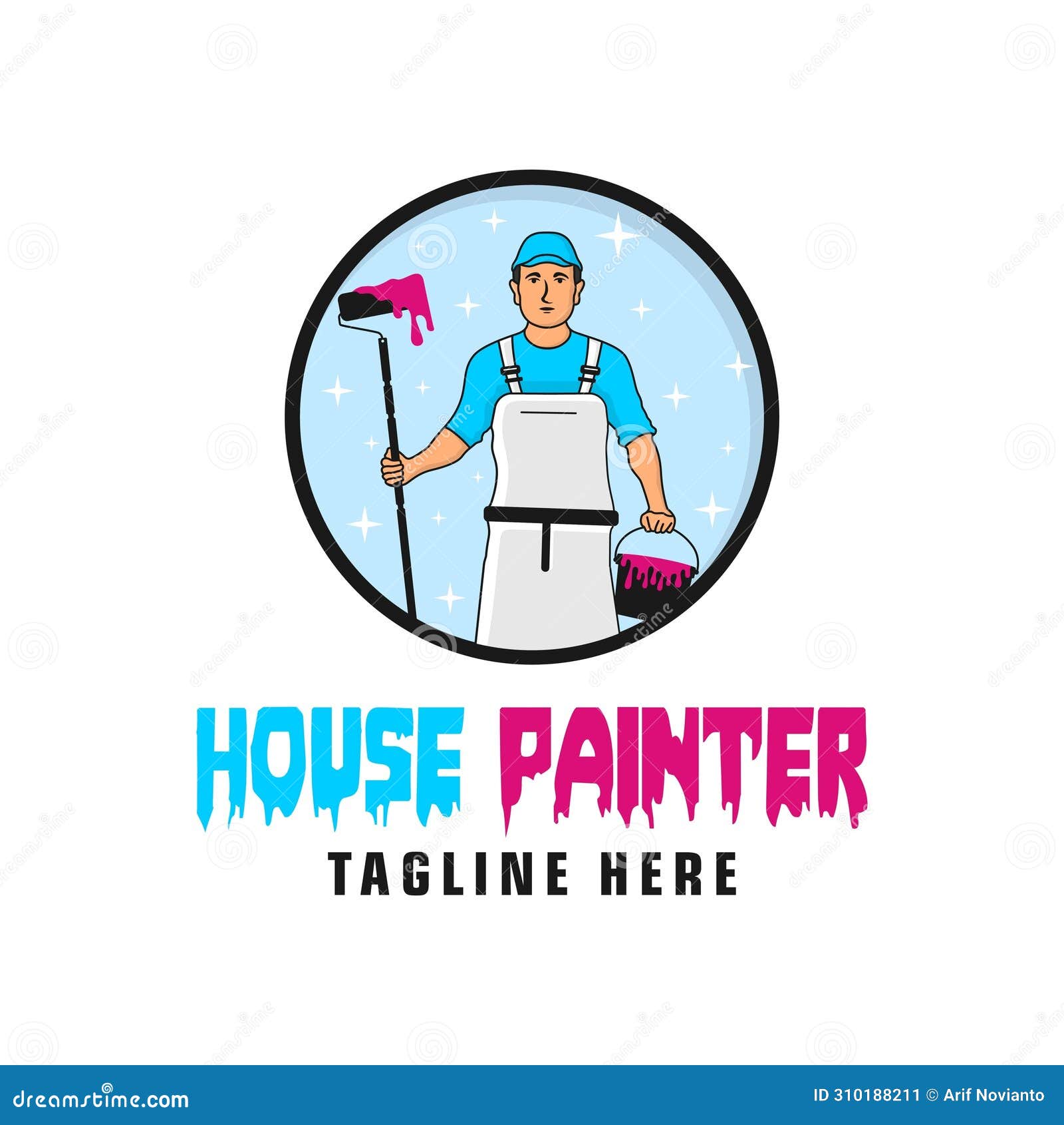 Epoxy Painter Illustration Logo Stock Illustration - Illustration of ...
