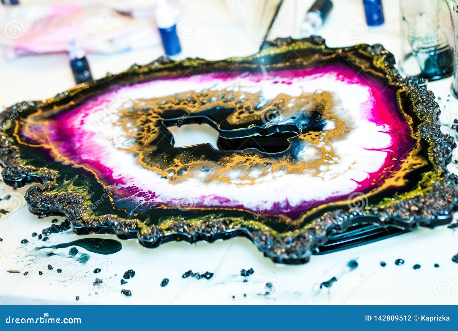 Epoxy Resin Art. Abstract Composition for Your Design Stock Photo ...