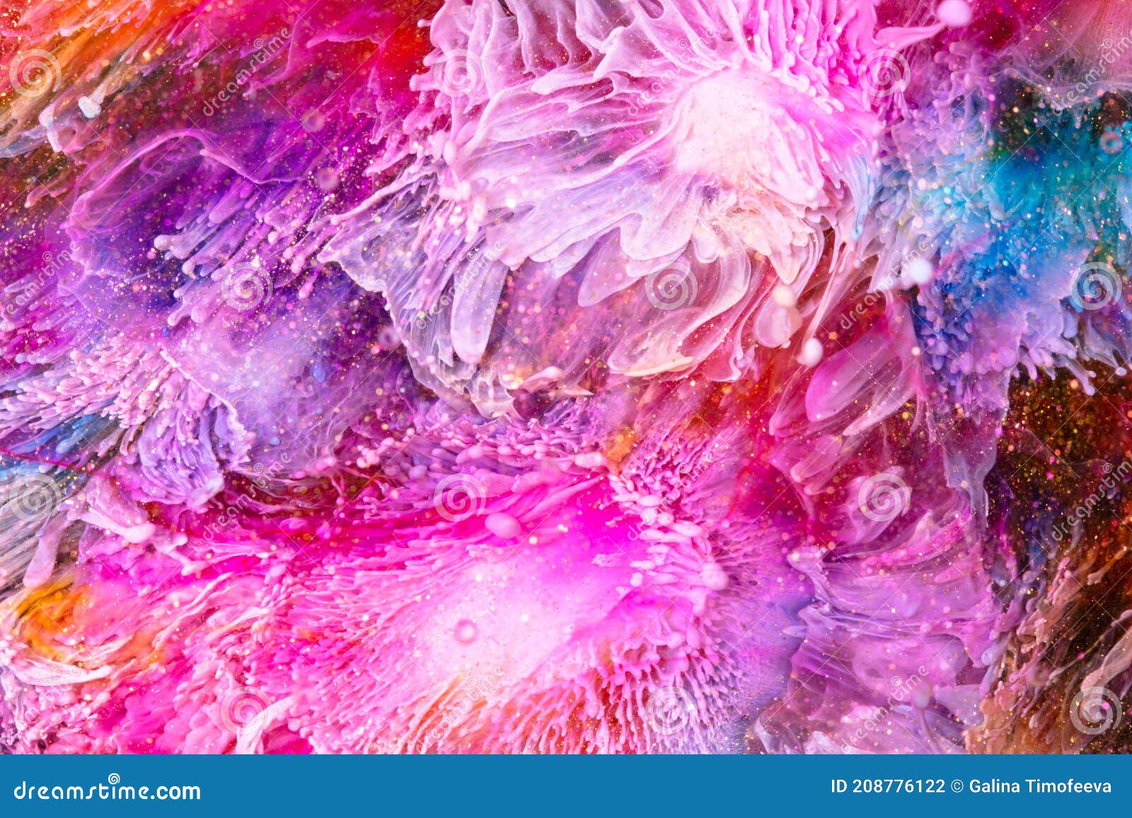 Epoxy Resin Texture with Colorful Waves. Liquid Backdrop with Splashes ...