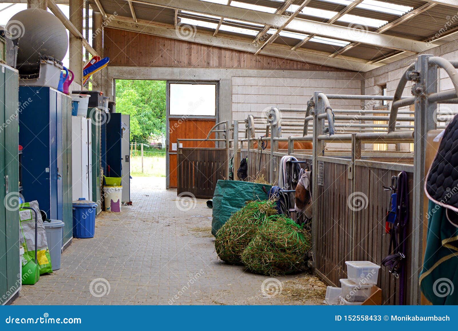 Inside of Riding Stable with Empty Horse Stalls Editorial Stock Photo ...