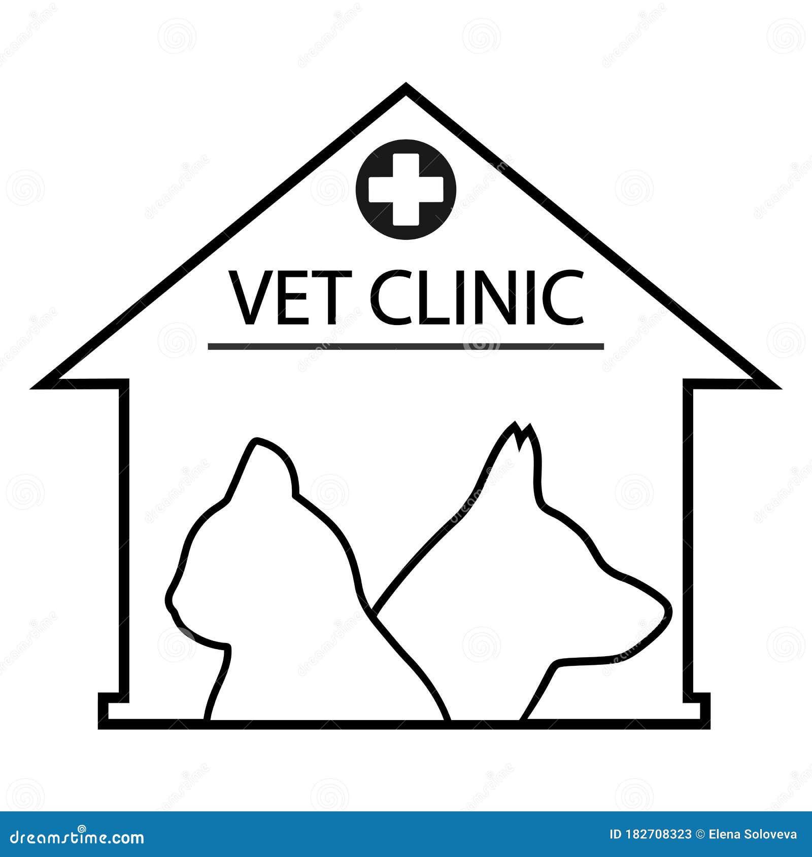 Illustration of Veterinary Clinic for Animals with Dog and Cat ...