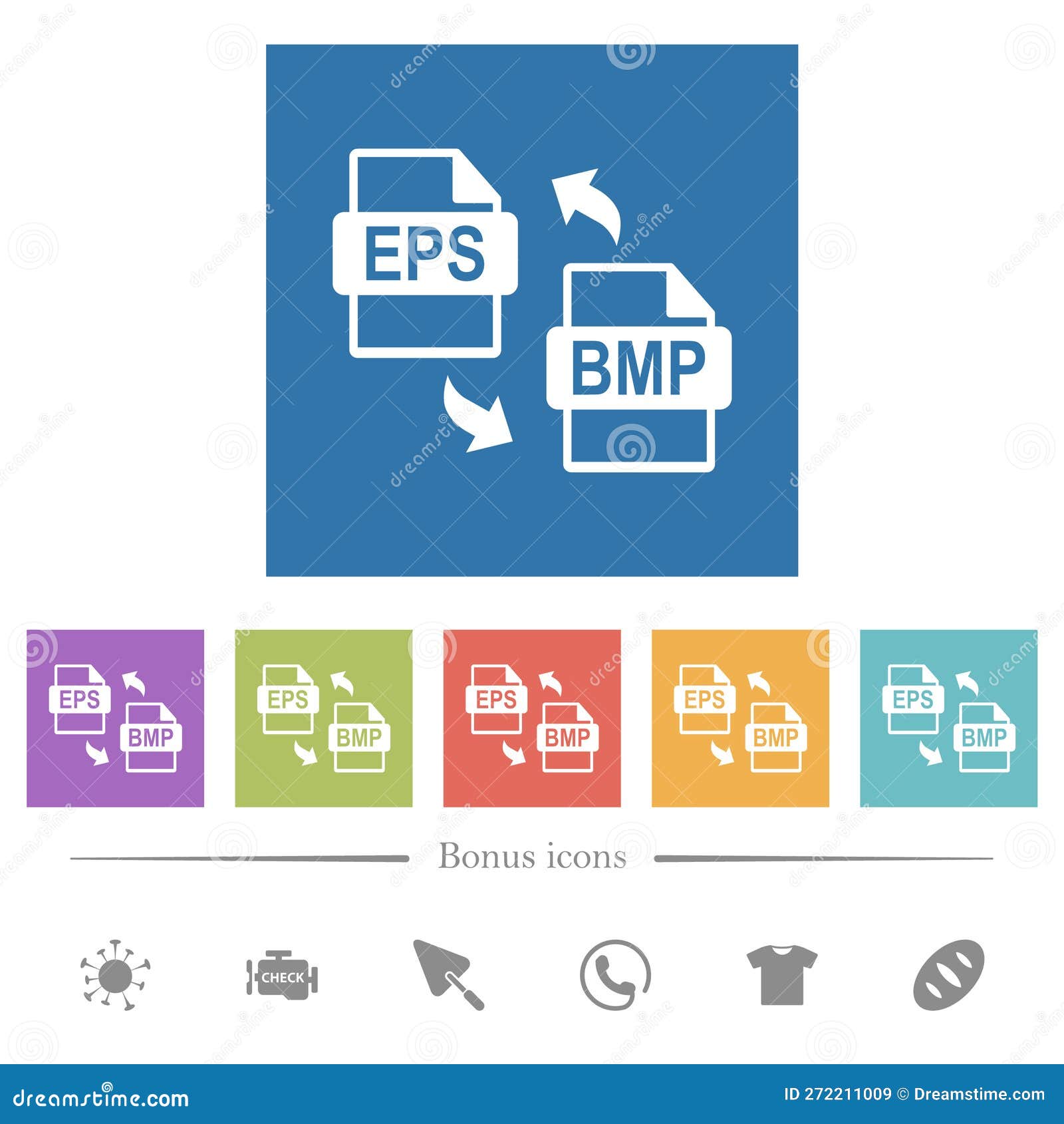 EPS BMP File Conversion Flat White Icons In Square Backgrounds Cartoon ...
