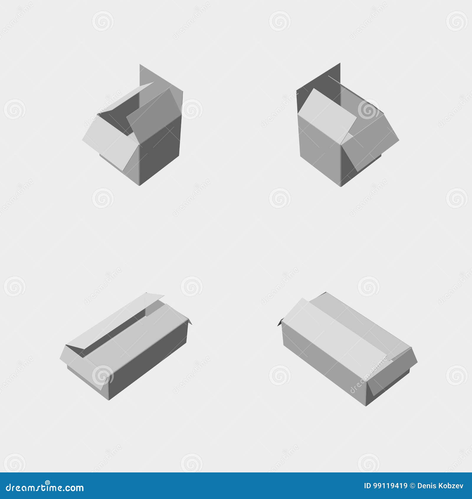 Cardboard Box Under Different Angles Stock Vector - Illustration of ...