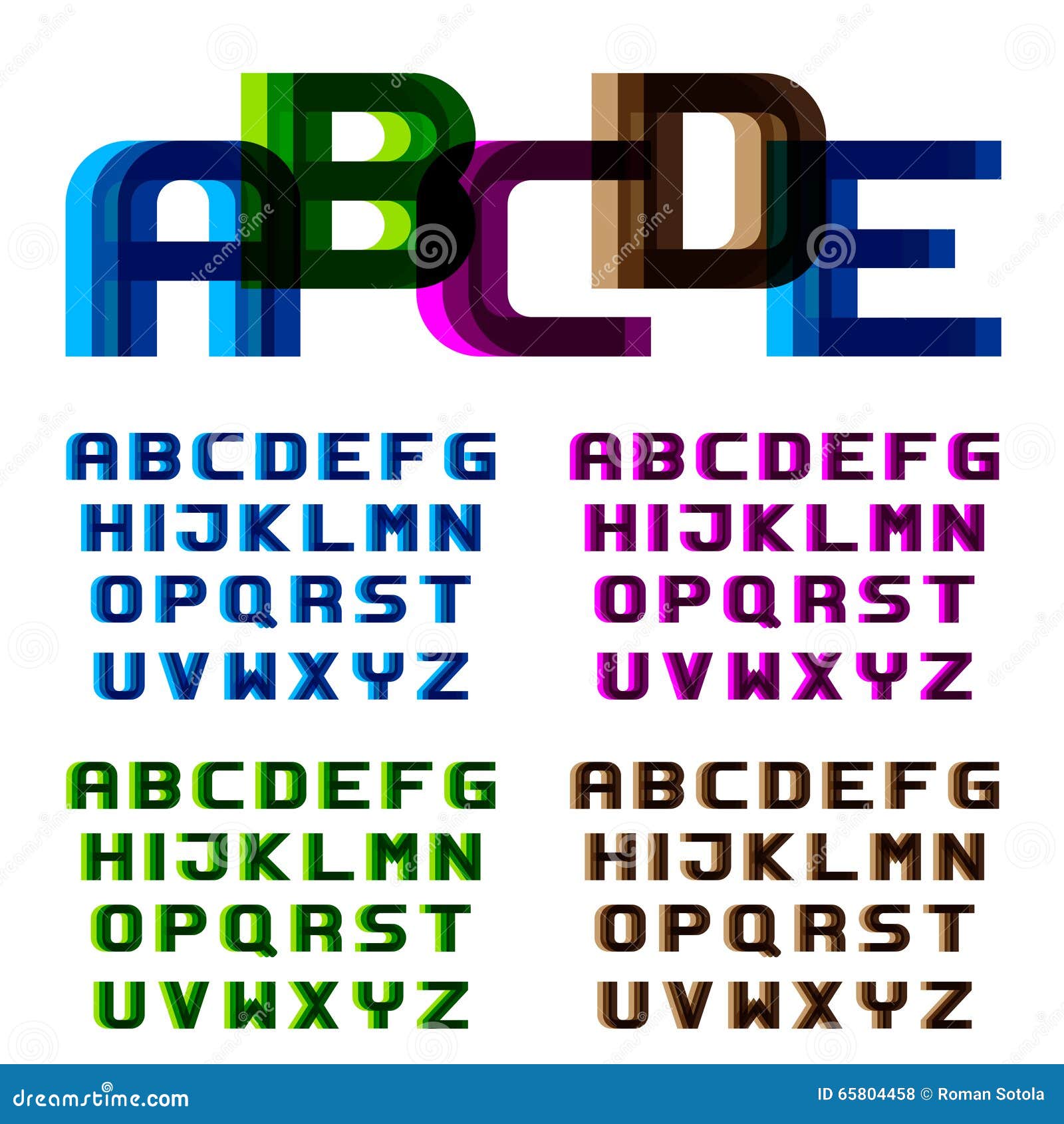 EPS10 Distortion Blur Font Alphabet Letters Vector Illustration ...