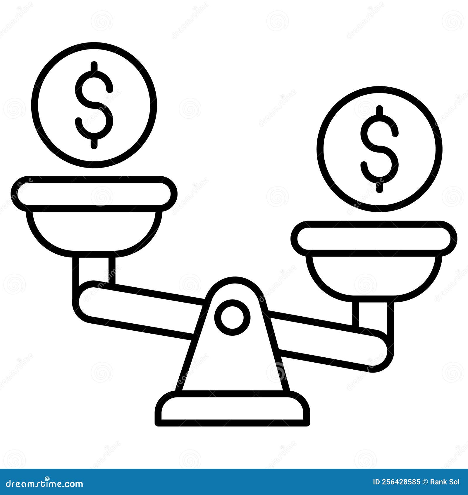 Dollar Balance Scale Which Can Easily Modify or Edit Stock Illustration ...