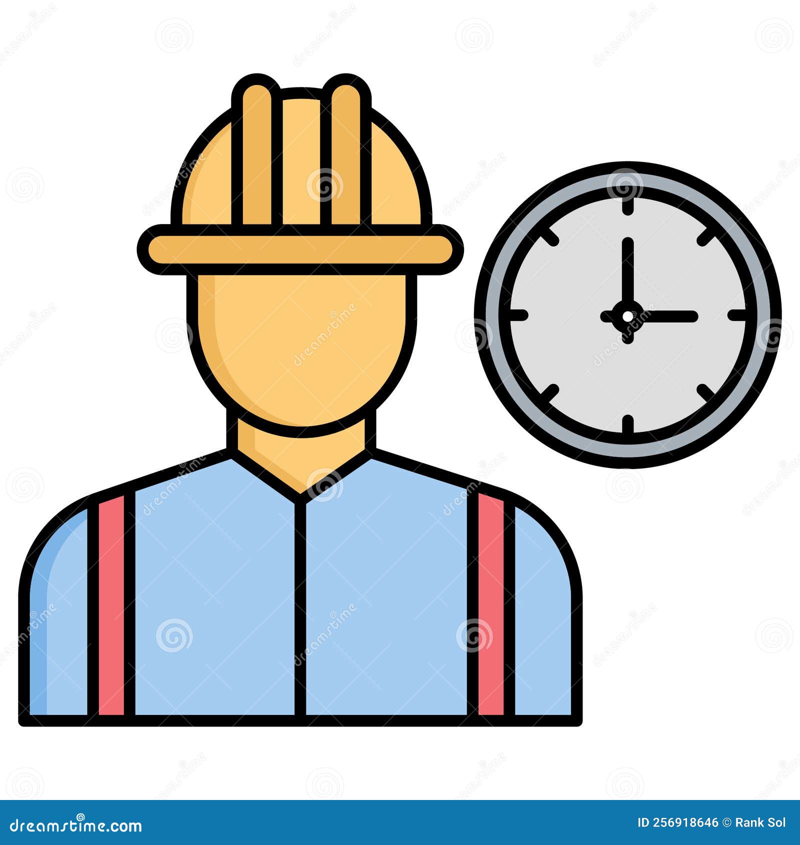 Work Time Which Can Easily Modify or Edit Stock Vector - Illustration ...