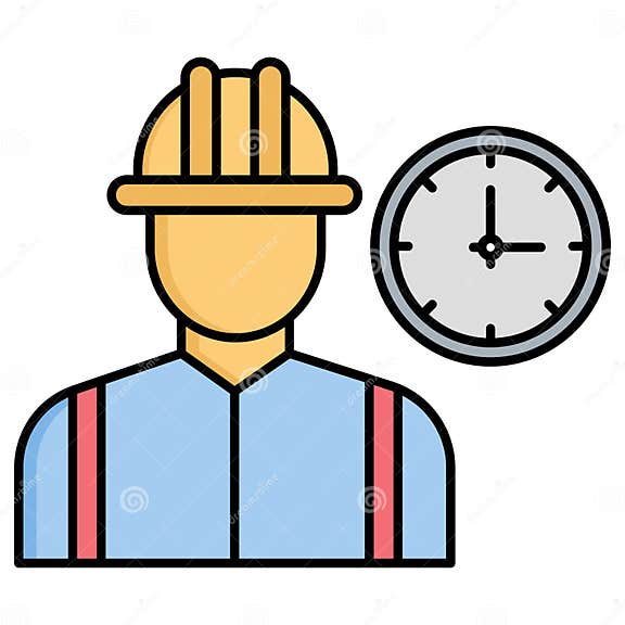 Work Time Which Can Easily Modify or Edit Stock Vector - Illustration ...