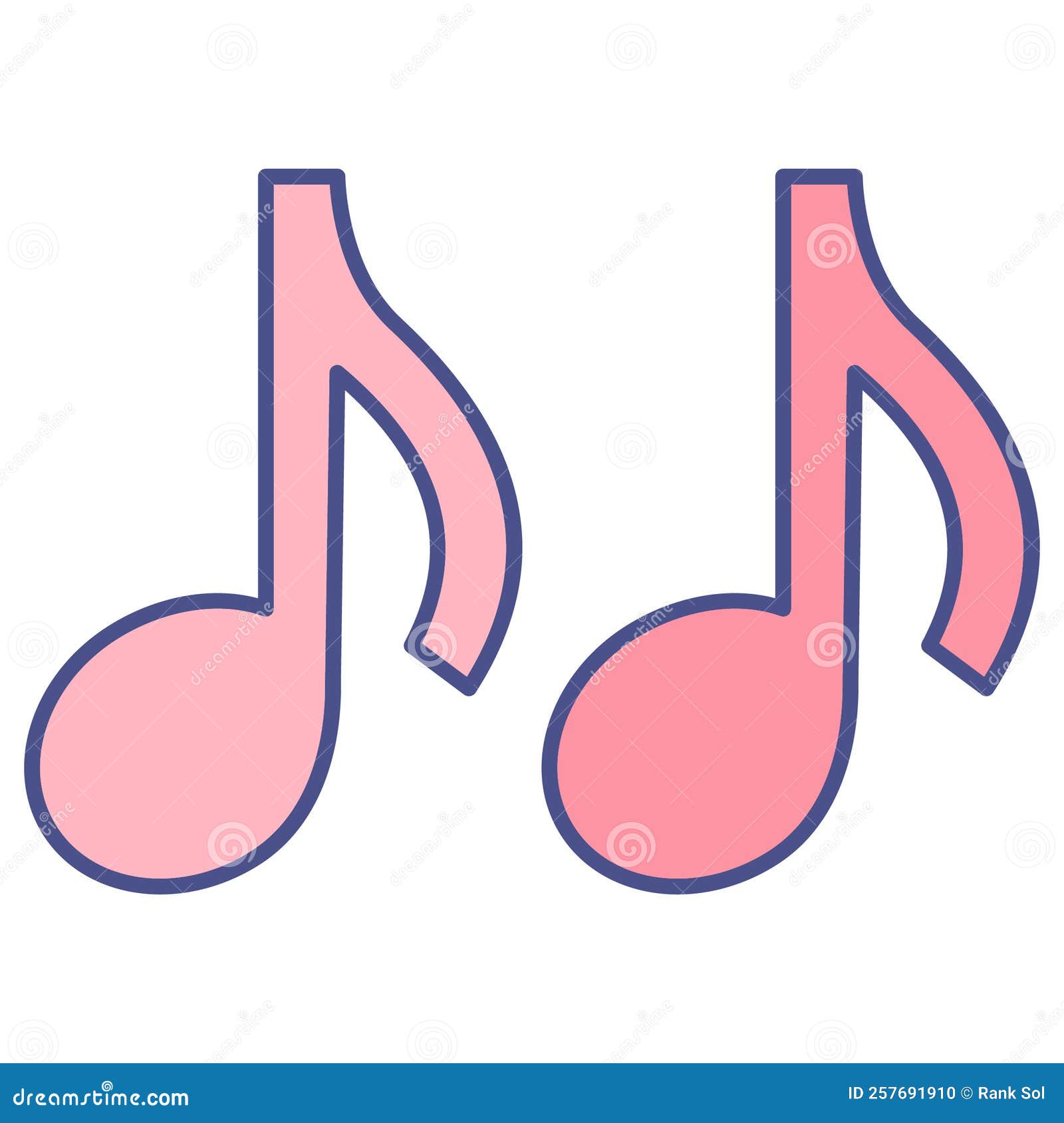 Eighth Note Which Can Easily Modify or Edit Stock Vector - Illustration ...