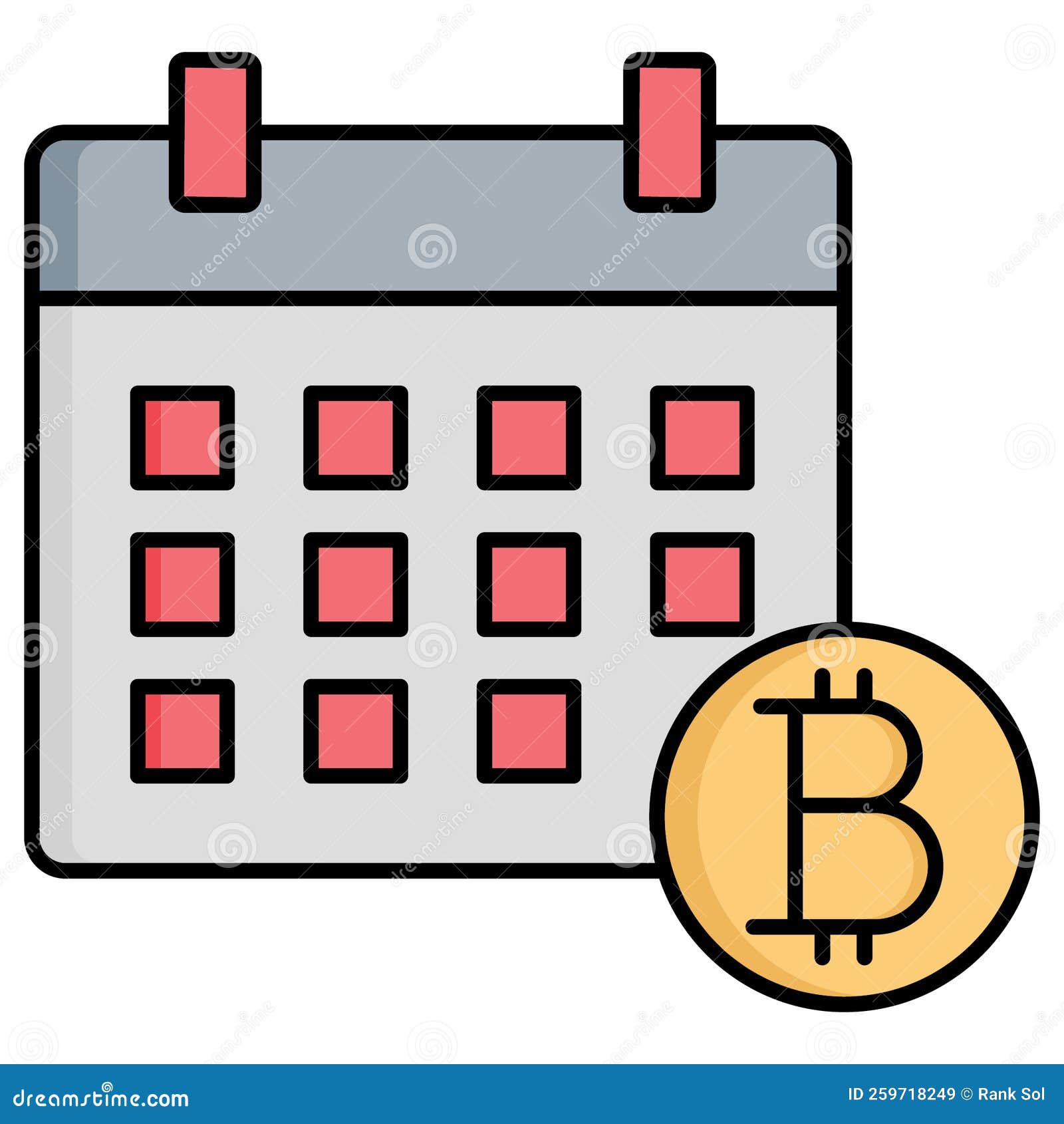 Crypto Calendar Which Can Easily Modify or Edit Stock Vector ...