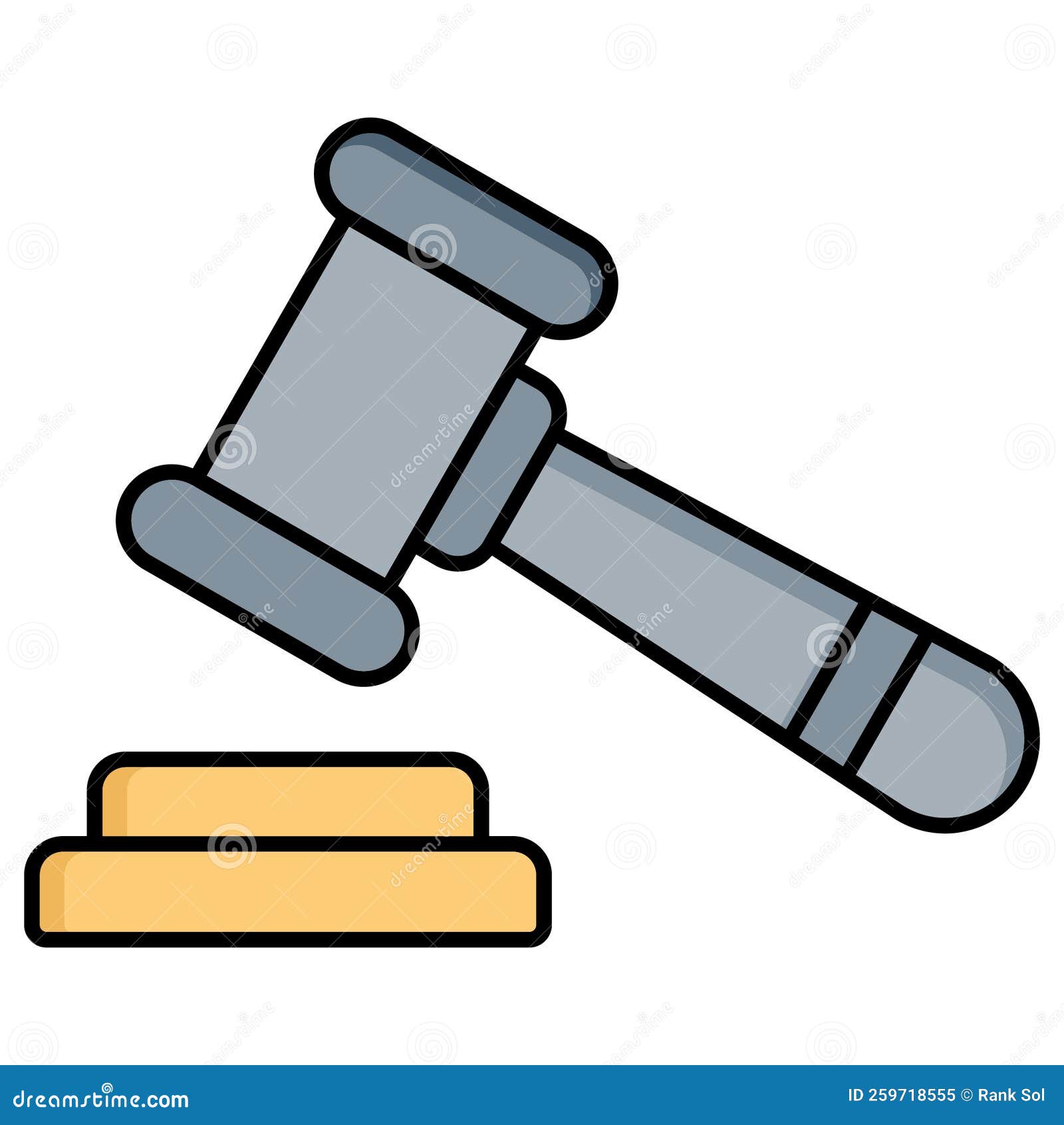 Bidding Hammer Which Can Easily Modify or Edit Stock Vector ...