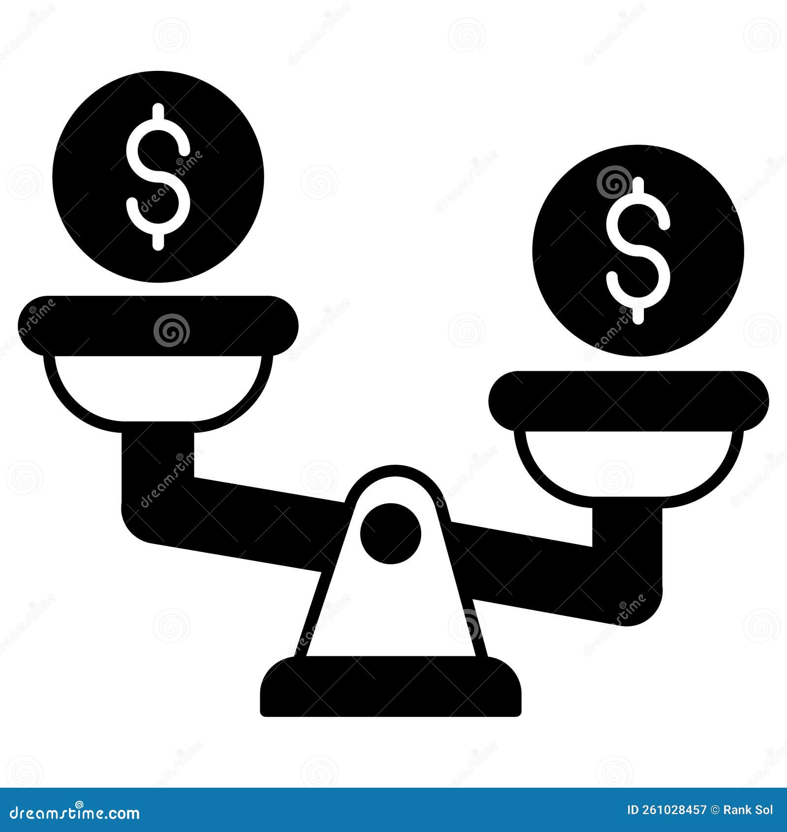 Dollar Balance Scale Which Can Easily Modify or Edit Stock Illustration ...