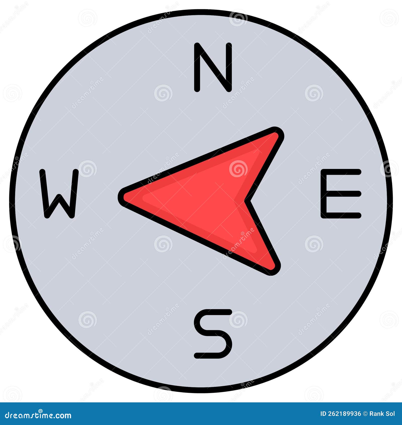 West Direction Which Can Easily Modify or Edit Stock Vector ...