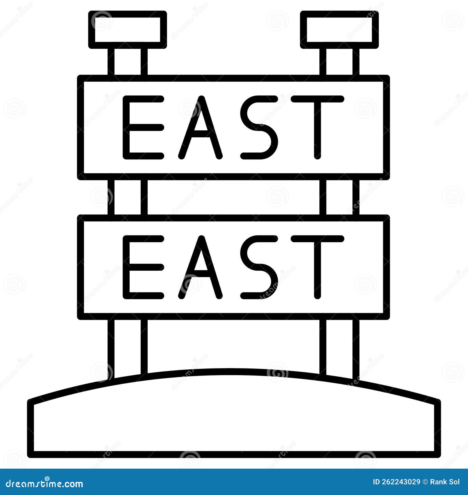 East Direction Which Can Easily Modify or Edit Stock Vector ...
