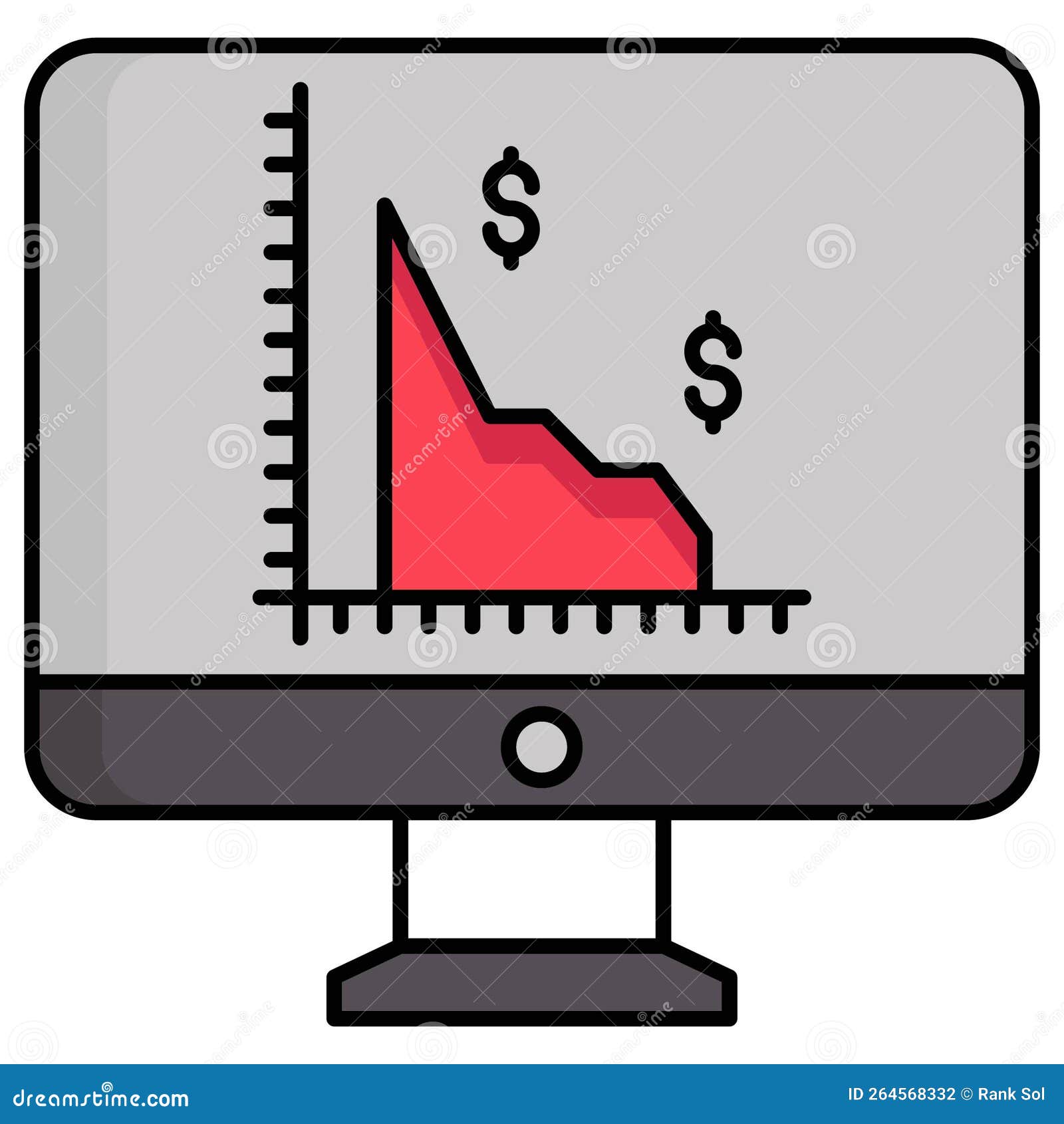 Trading Graph Which Can Easily Modify or Edit Stock Illustration ...