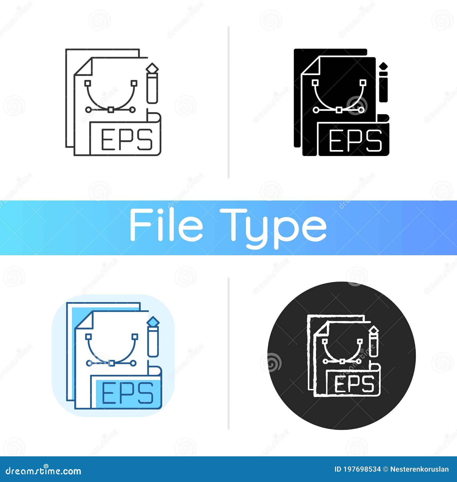EPS file icon stock vector. Illustration of format, color - 197698534