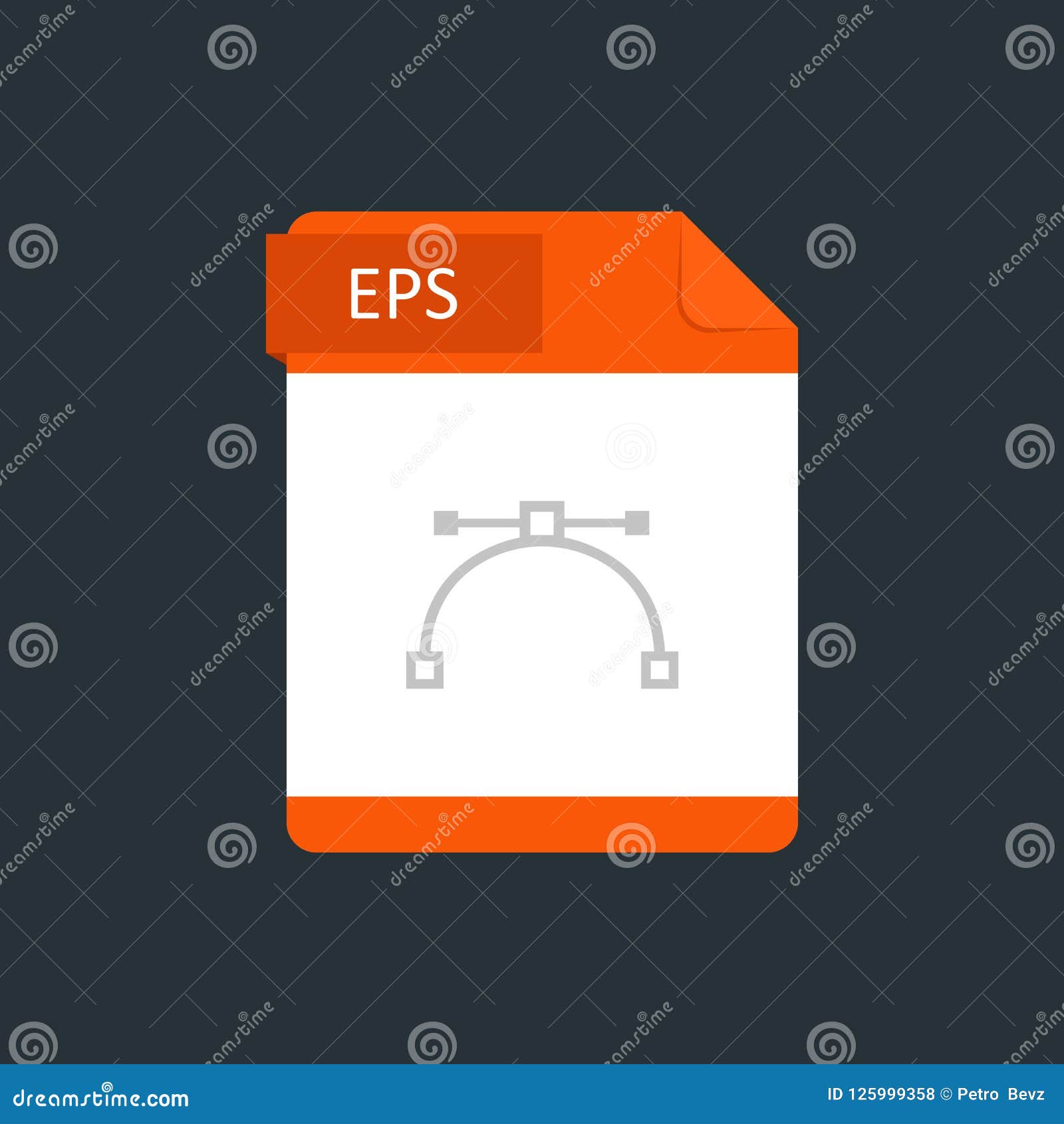 EPS File Type Icon. Vector Illustration Isolated on a Dark Blue ...