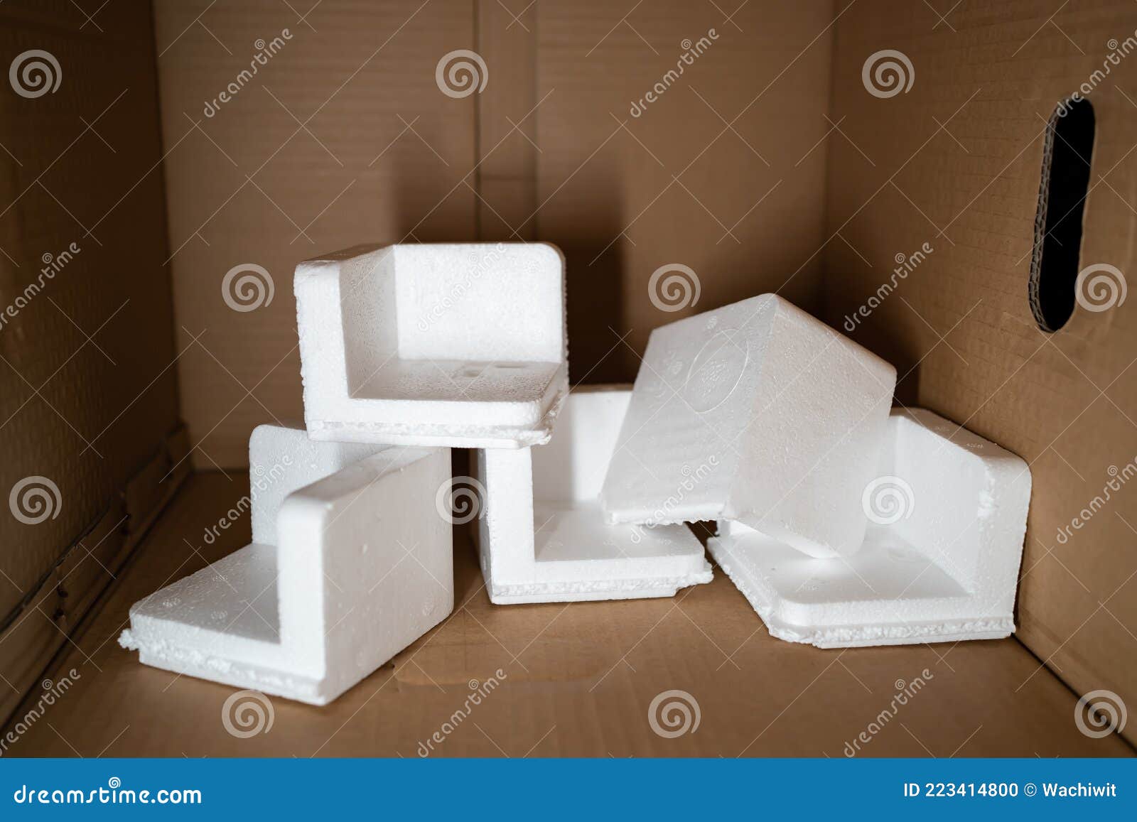EPS Foam in a Cardboard Box Stock Photo - Image of plastic, protect ...