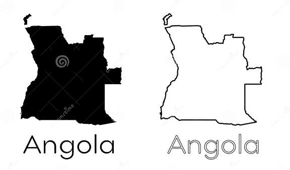 Angola map silhouette stock vector. Illustration of contour - 269939523