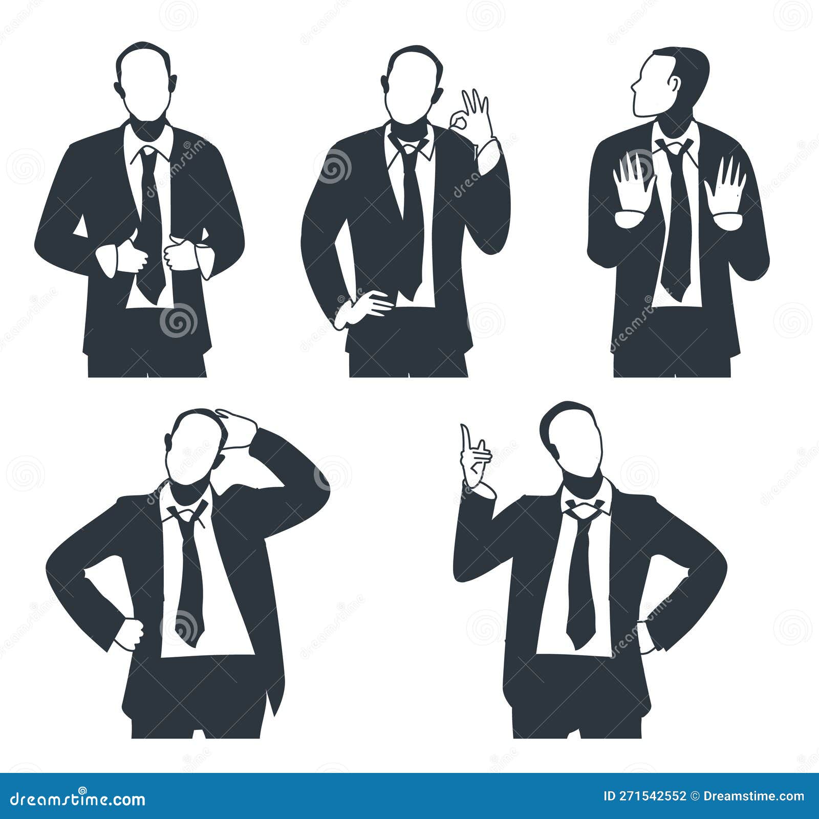 Gesture man silhouette. stock vector. Illustration of love - 271542552